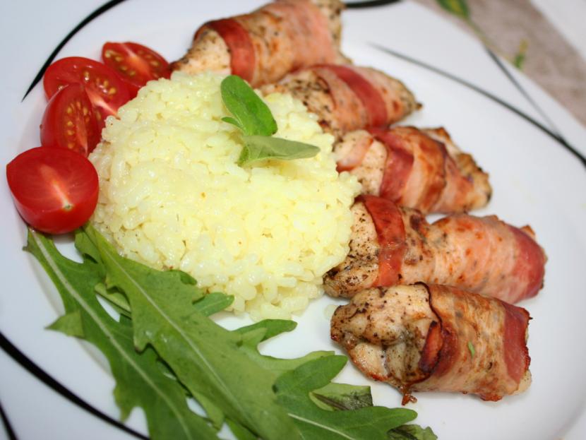 ActiFry chicken breasts with bacon • Recipe | yumecipe.com